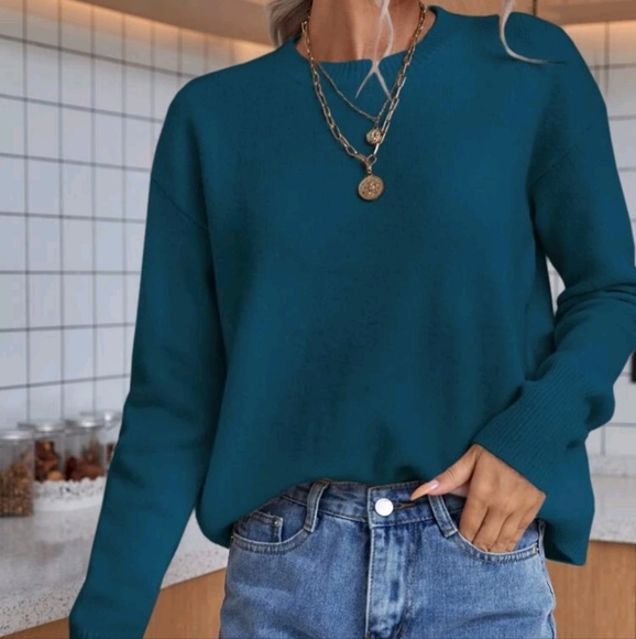 SHEIN | Sweaters | Soft Teal Sweater | Poshmark
